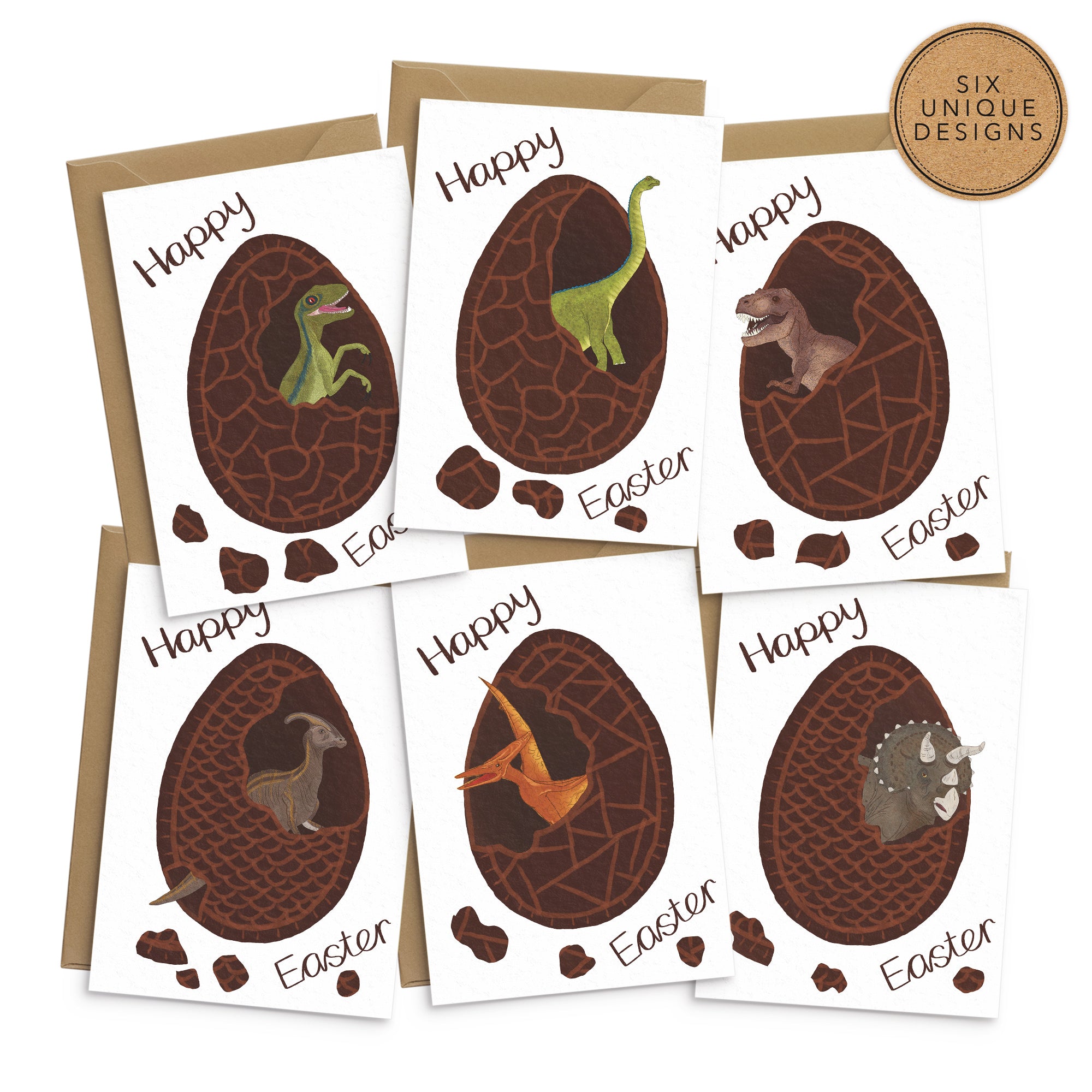 Dinosaur Easter Card Set - Easter Egg Card Pack – Poppins & Co.