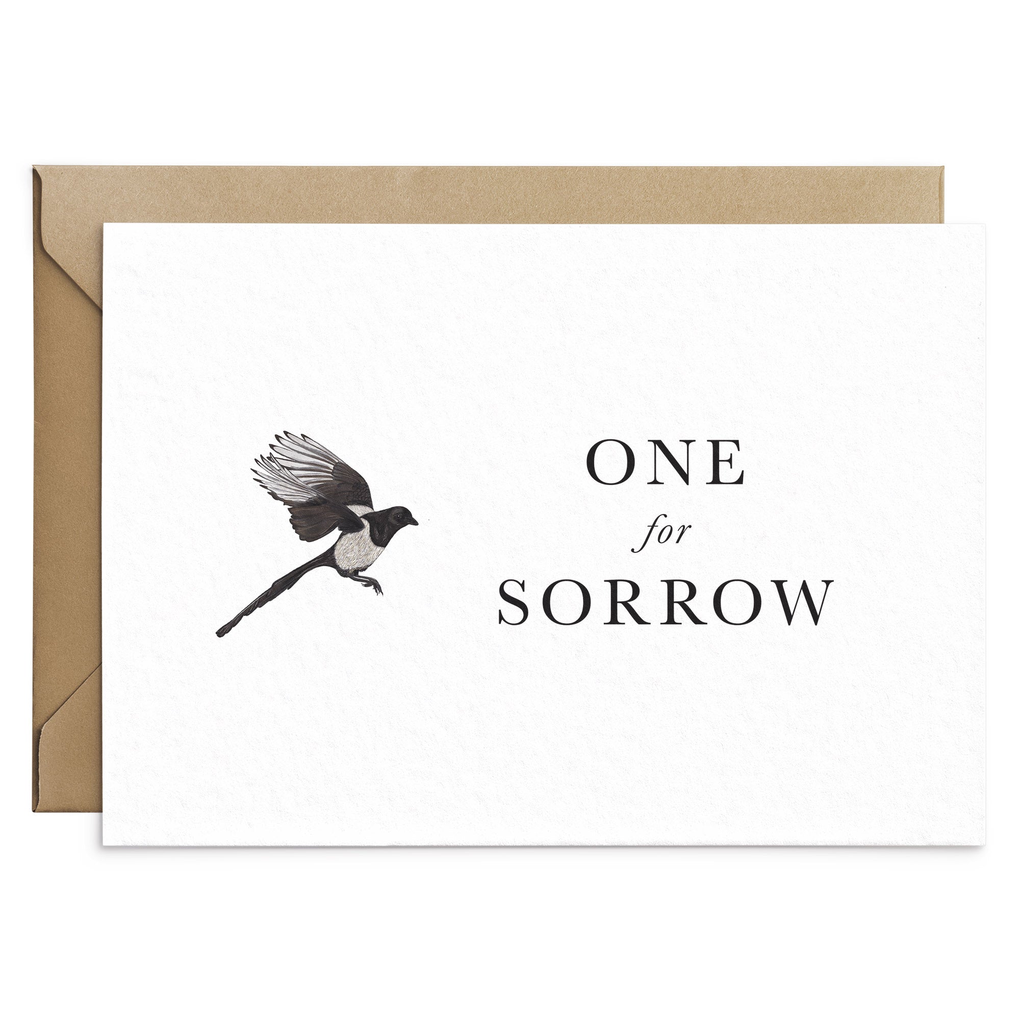 Magpie Condolence Card - One For Sorrow – Poppins & Co.