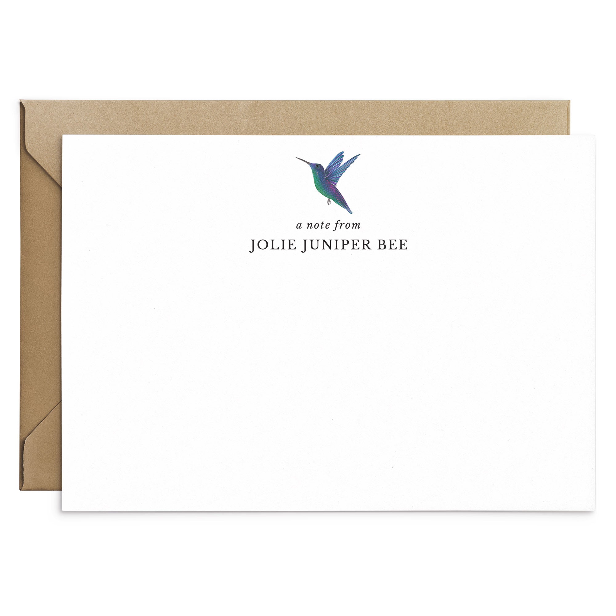 16x Personalised Note Cards - Hummingbird - Stationery - Poppins & Co.