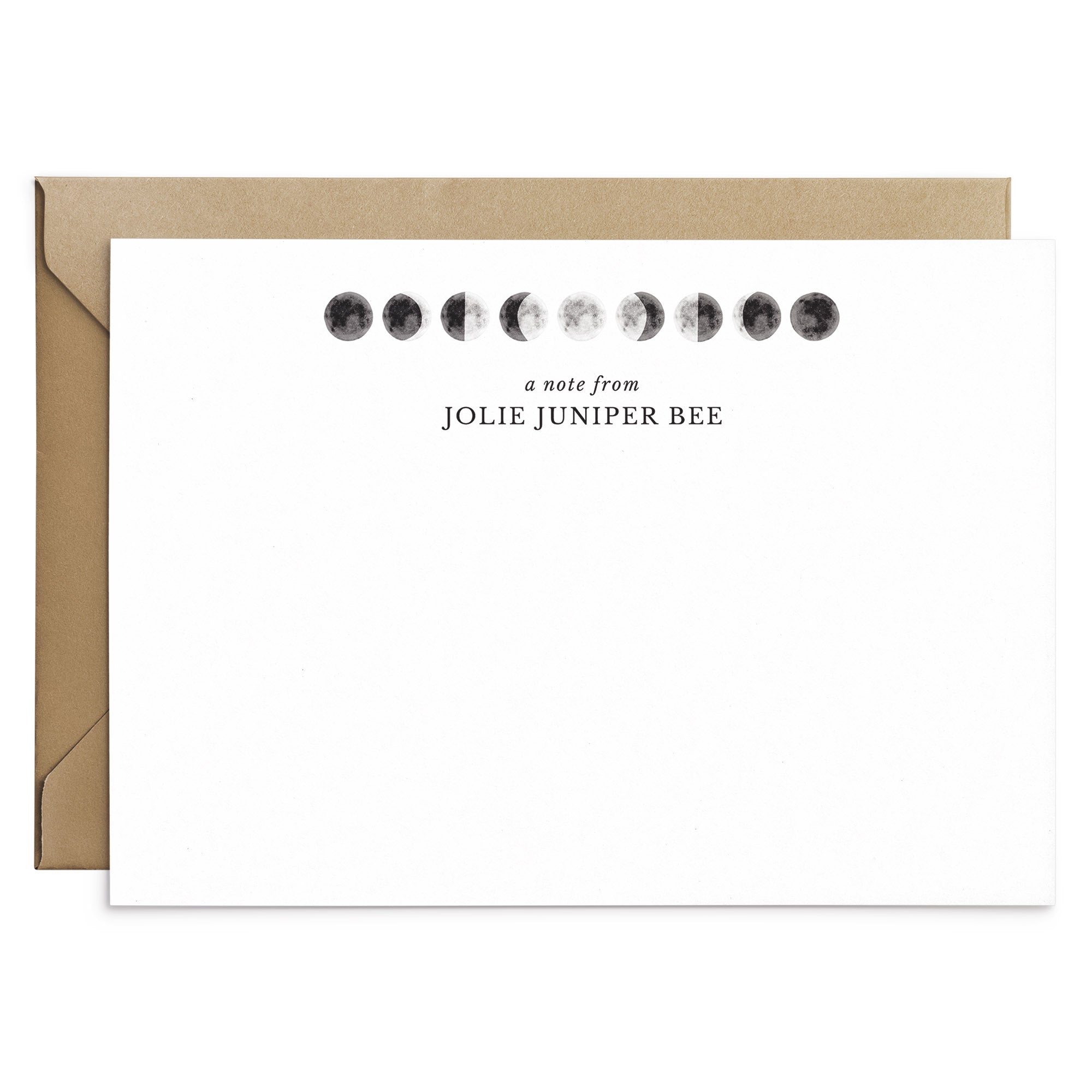16x Personalised Note Cards - Luna Moon Phases - Poppins & Co.
