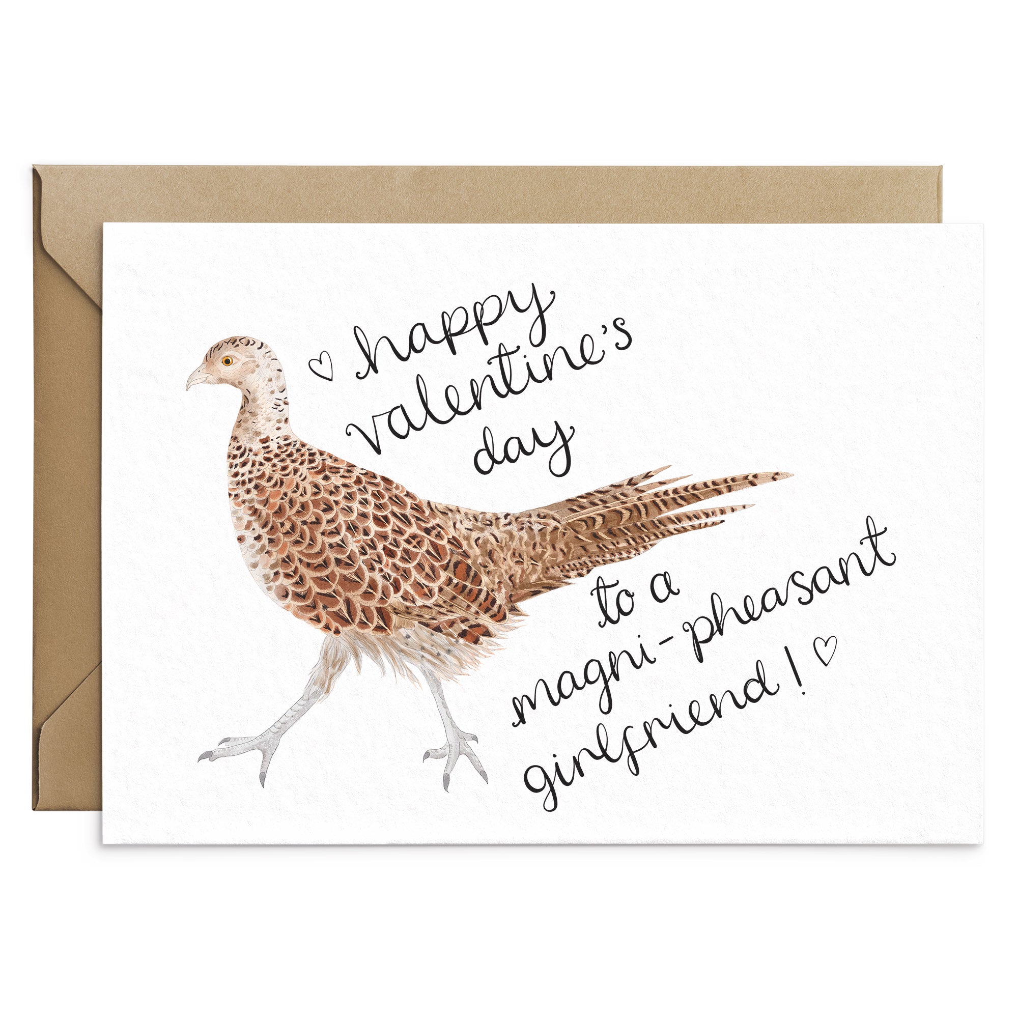 Funny Female Pheasant Pun Valentines Card - Poppins & Co.