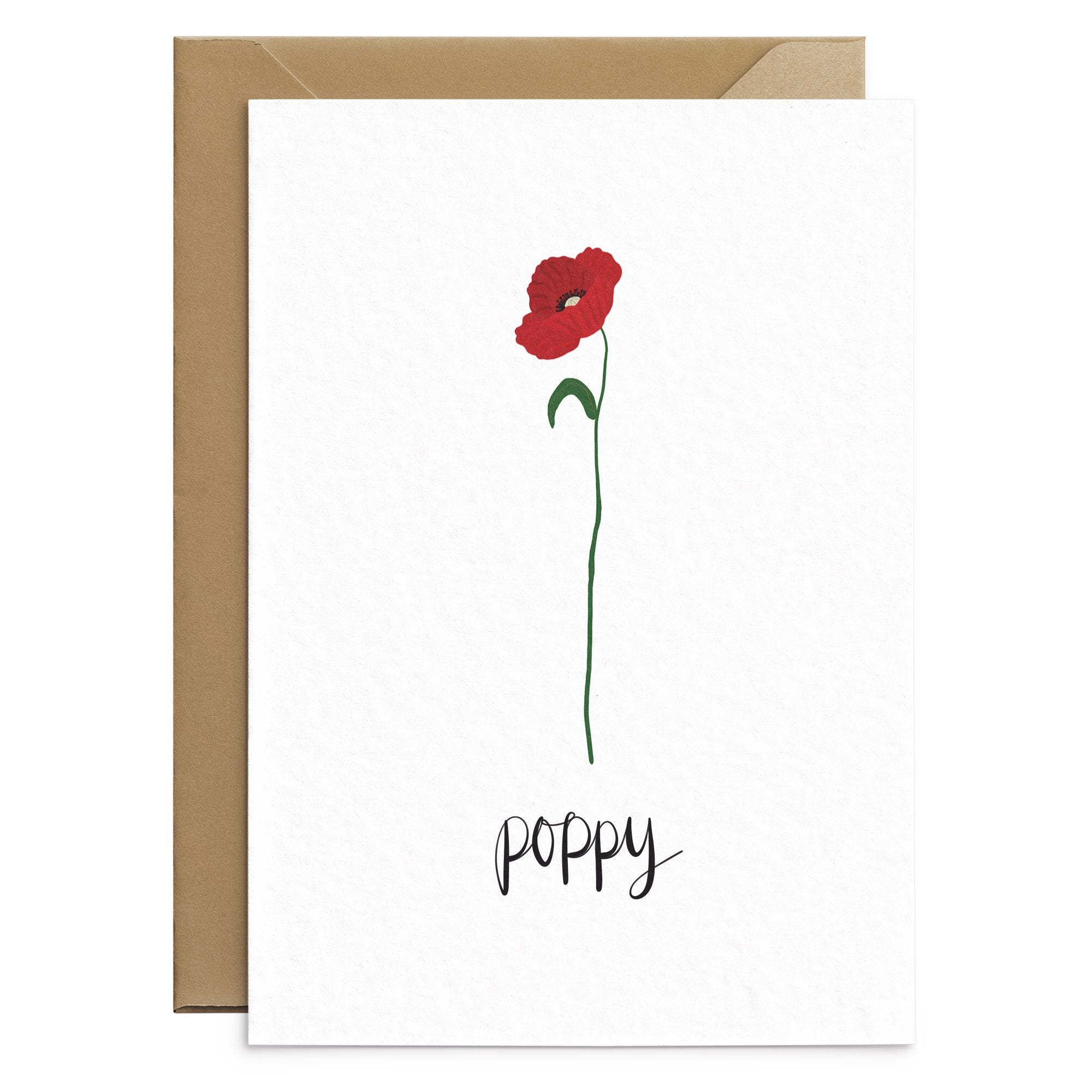 Poppy Flower Note Card - Poppins & Co.