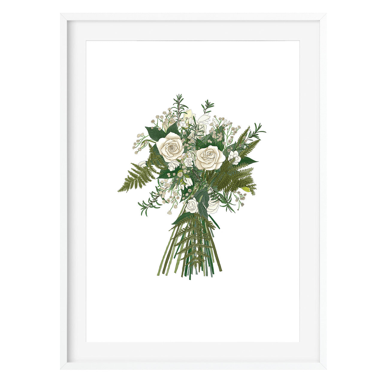 White Winter Bouquet Floral - Art Prints - Poppins & Co.
